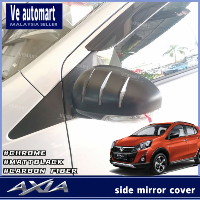 Vemart Perodua axia car side mirror cover sportivo design chrome matt ...