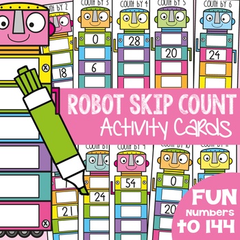 237- Robot Skip Counting Activity Cards Mathematics Kids Math Printable ...