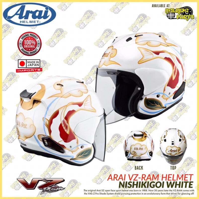 Arai VZ-Ram Nishikigoi White Original Arai Koi | Shopee Malaysia