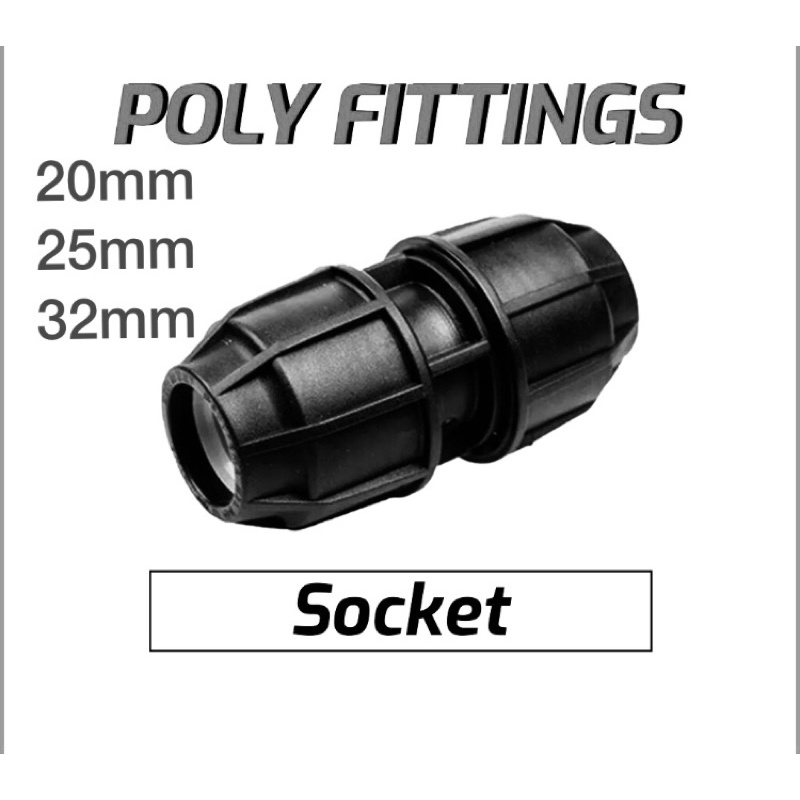 POLY SOCKET FITTING CONNECTOR JOINT - 50mm / 63mm / 90mm - SOKET PAIP ...