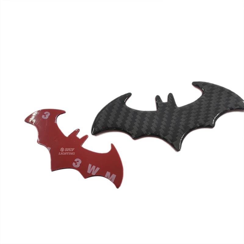 1 x High Quality Carbon Fiber 3D Dark Knight Batman Bat Logo Bat Car ...