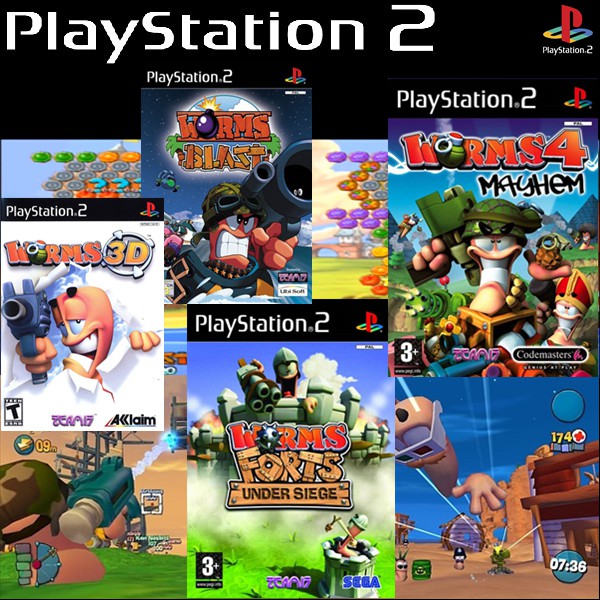 🎮 PS2 DISC READY - Worms - Worms 3D/Worms 4 - Mayhem/Worms Forts ...