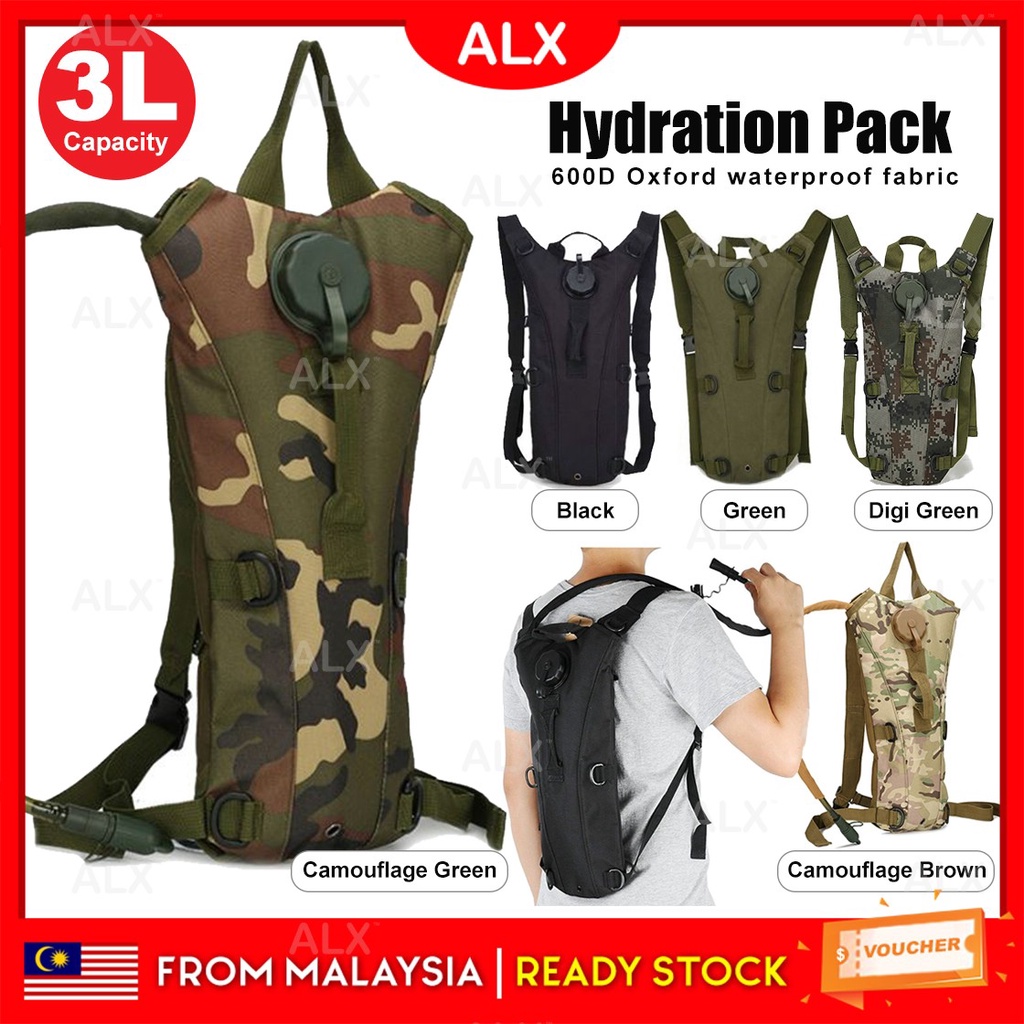 ALX BPA-FREE Hydration Backpack 3Litre Thick Layer Outdoor Tactical ...