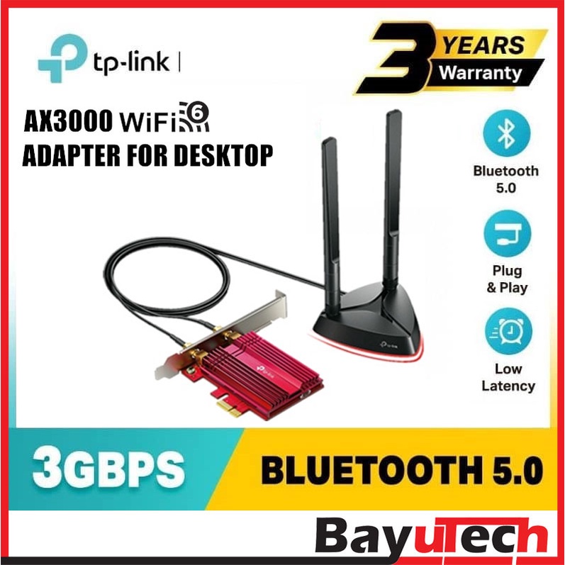 TP-Link TX3000E / TX50E AX3000 WiFi 6 & Bluetooth 5.0 PCIe (PCI-E Wi-Fi ...