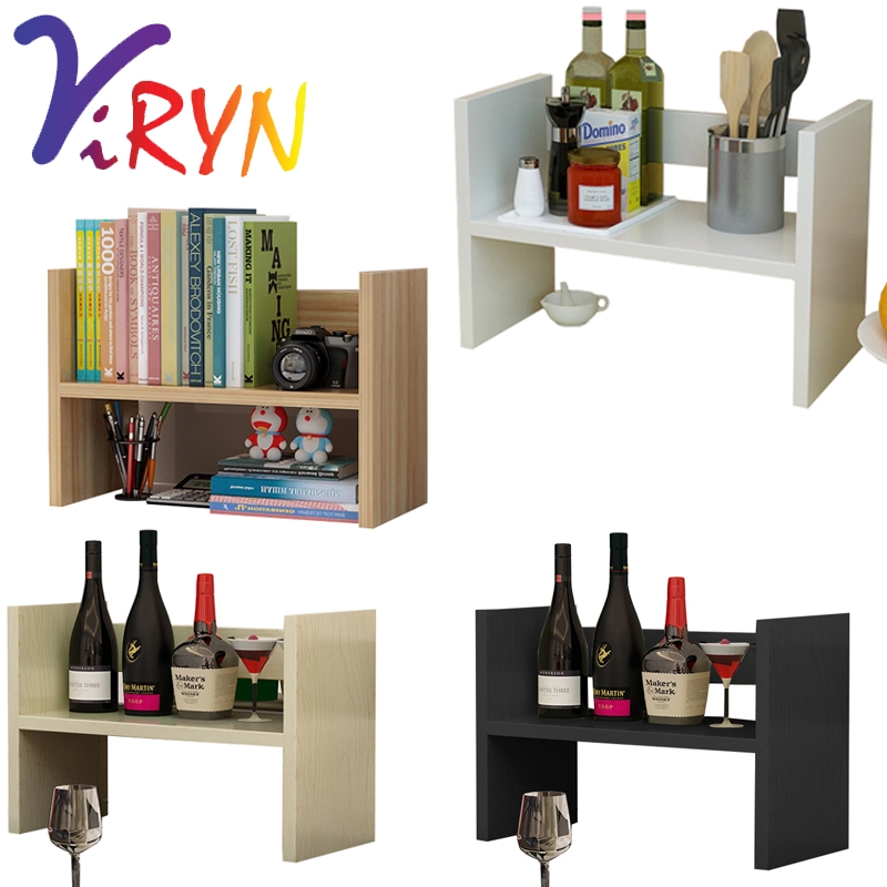 ViRYN Simple Office Shelf Mini Storage Desk Shelf Rack Table Desk ...