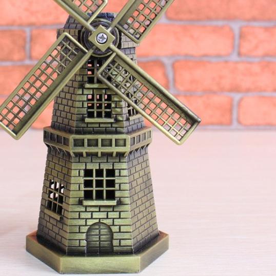 Vintage Bronze Dutch Windmill Miniature Figurines Holland Crafts Decor ...