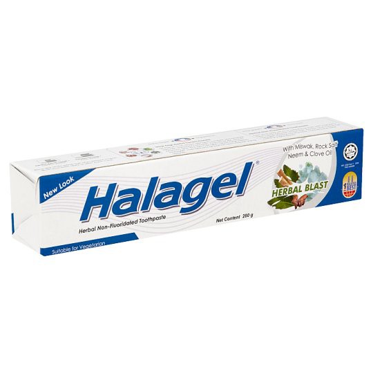 Halagel Herbal Non-Fluoridated Toothpaste With Miswak, Rock Salt, Neem ...