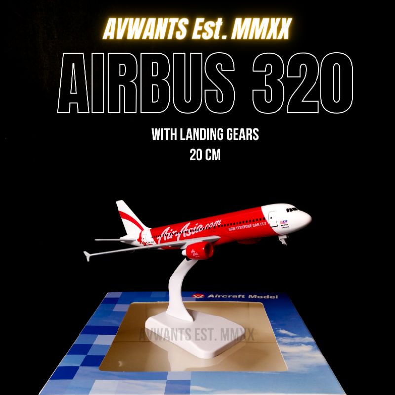 1:350 Scale AirAsia A320 Diecast Plane Model (with landing gears ...