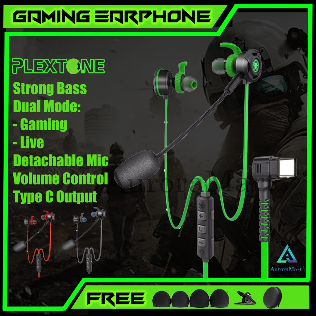 Original Plextone Upgraded Dual Mode Game Live Earphones Best Type C ...