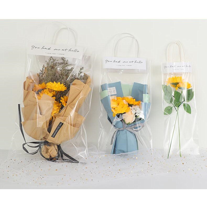 Portable Transparent Flower Bag DIY Handicraft Transparent Portable ...