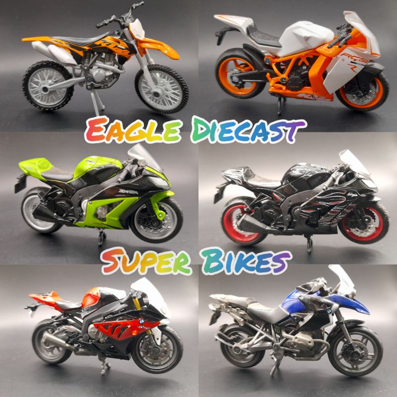 Super Bike Display Bikes [KTM, Kawasaki Ninja, BMW] Majorette Diecast ...