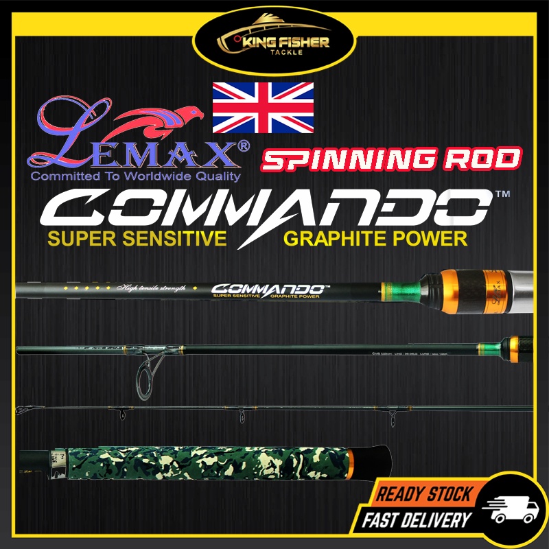 KFT Lemax Commando Spinning Fishing Rod Joran Pancing Kolam | Shopee ...