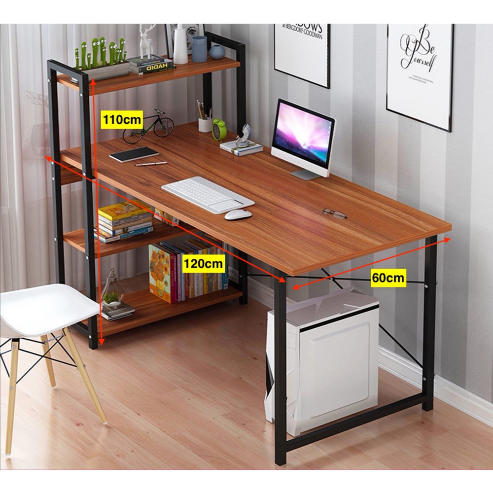 Study Desk Meja Belajar Modern Computer Study Table Multipurpose Shelf ...