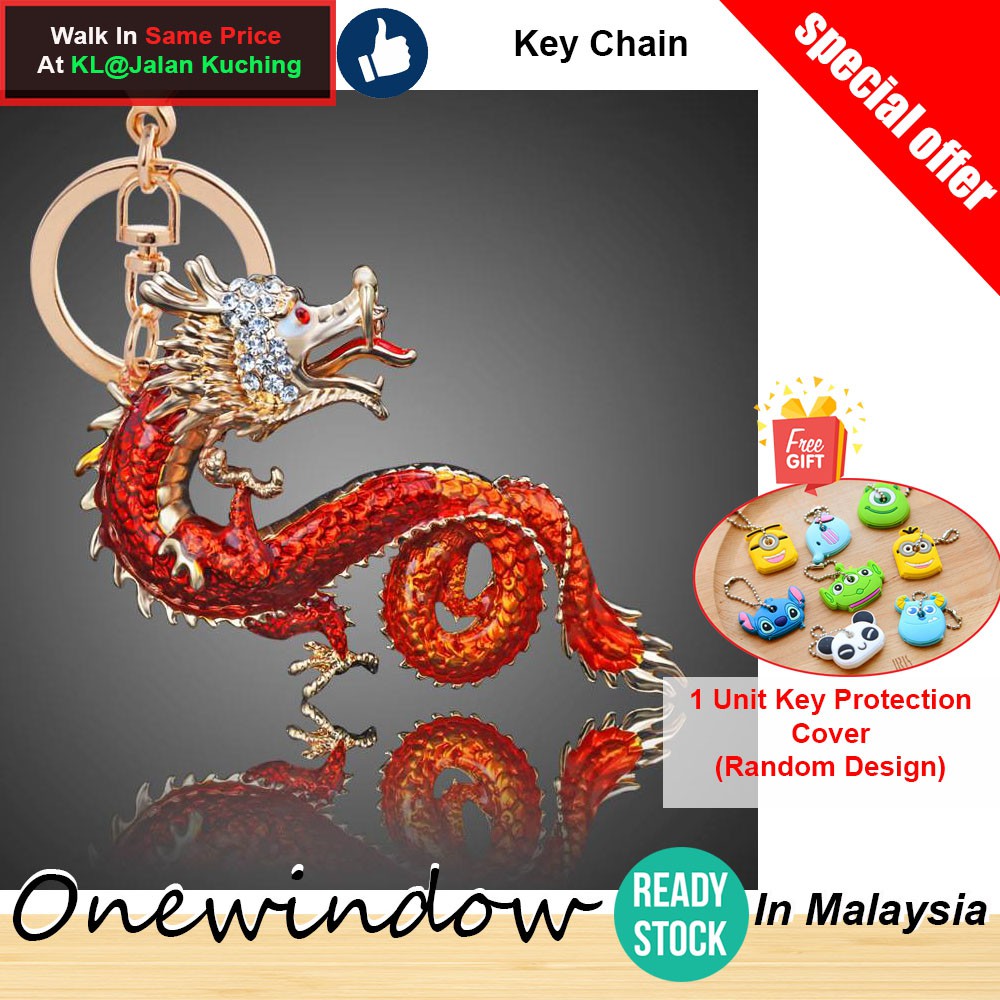 Ready stock In Malaysia Cute Keychain - Chinese Style Crystal Dragon ...