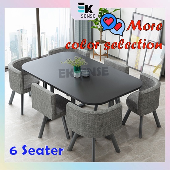 Modern 6 Seater Dining Table Set 6 Chairs Conference Training Table ...