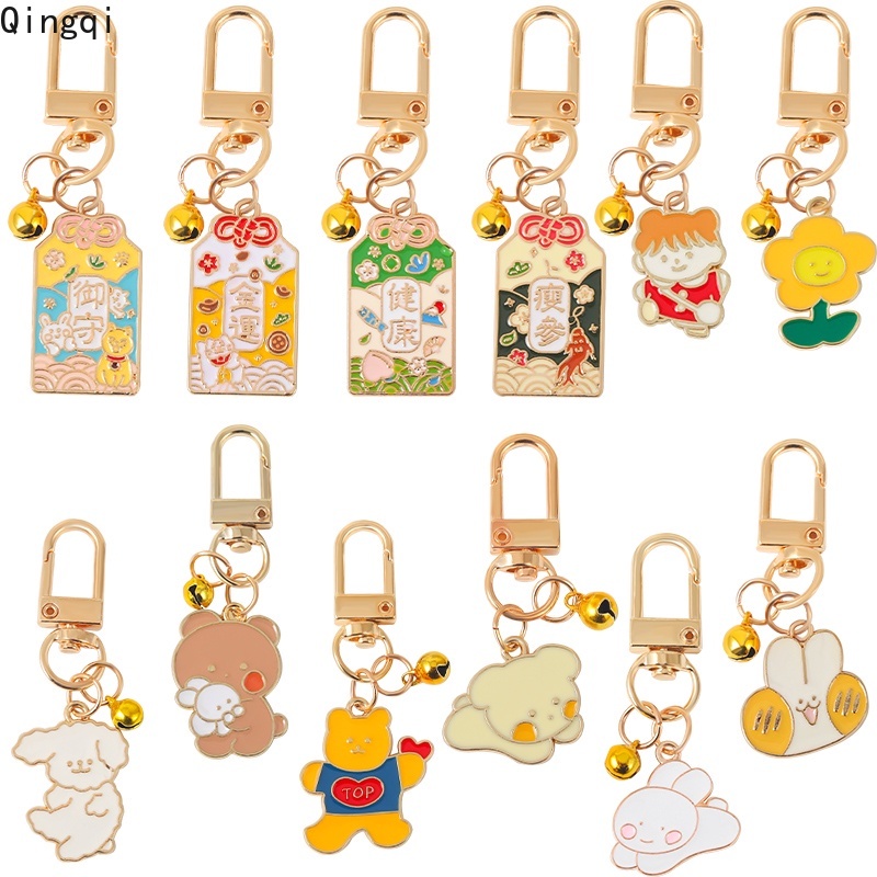 Lucky Fortune Keychains Cartoon Bear Dog Flower Cat Rabbit Keychain ...
