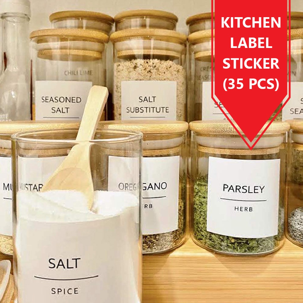 Sticker Label Dapur | Kitchen Label Sticker Rempah Waterproof Spices ...
