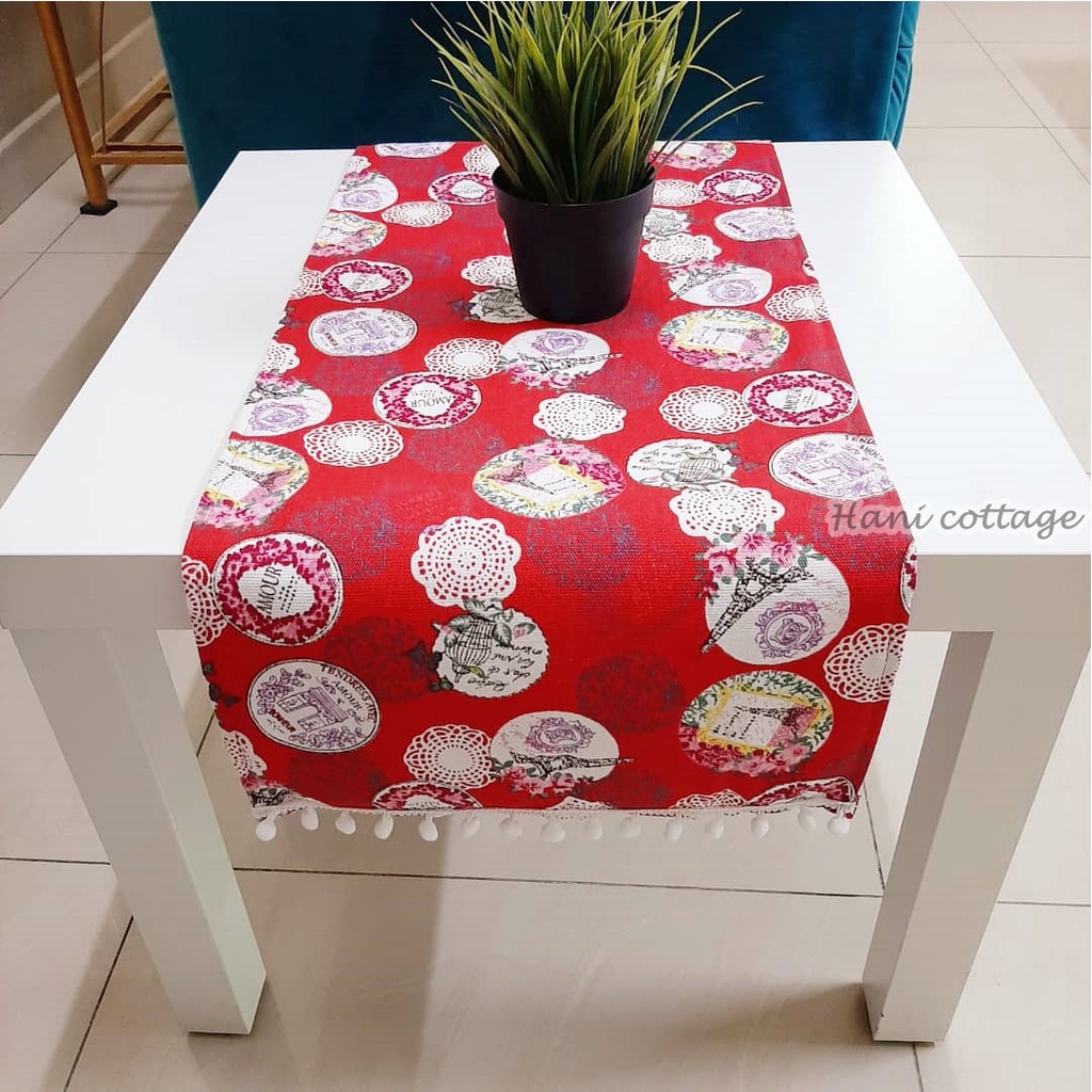 Alas Meja IKEA Lack Side Table/ Table Runner Vintage Paris Eiffel Tower ...