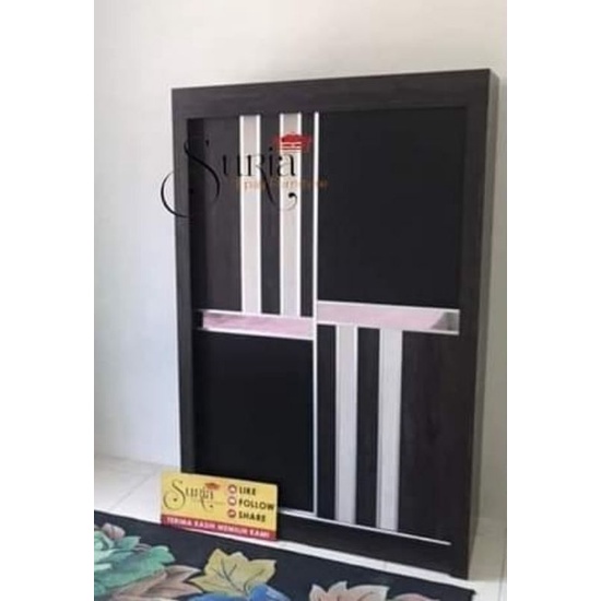 Suria 4ftx6ft / 3.5ftx6ft Wardrobe with 2 sliding doors white and wenge ...