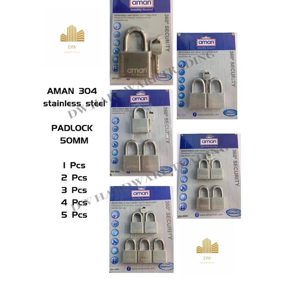 🔥READY STOCK🔥AMAN (STAINLESS STEEL 304-4001)Security Heavy Duty Anti ...