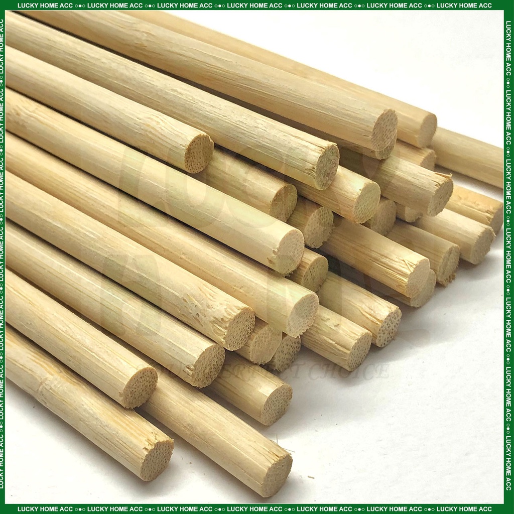 READY STOCK!!! 12pcs Bamboo Stick DIY Wooden Craft Stick Round ...