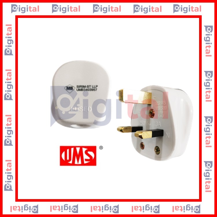 (KL Ready Stock) UMS 13A Plug Top Sirim Approved White 3 pin Electrical ...