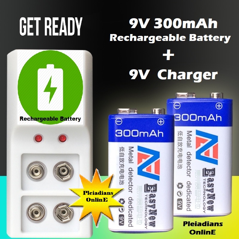 HOMIEE 9V 300mAh NI-MH Rechargeable Battery 9V High Current Smart ...