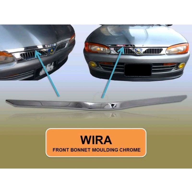 🔳Bonet moulding chrome wira/satria | Shopee Malaysia