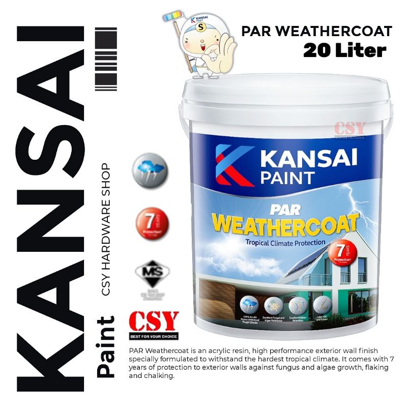Kansai Par Weathercoat 20Liter Exterior Paint / Cat Luar Tahan | Shopee ...