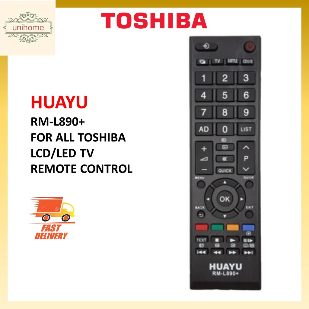 Toshiba Remote Control Rm L890 For All Toshiba Lcd Led Tv Shopee