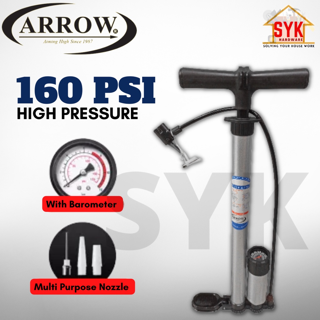 SYK ARROW A80000 160PSI Portable Bicycle Hand Air Pump Multipurpose Air ...