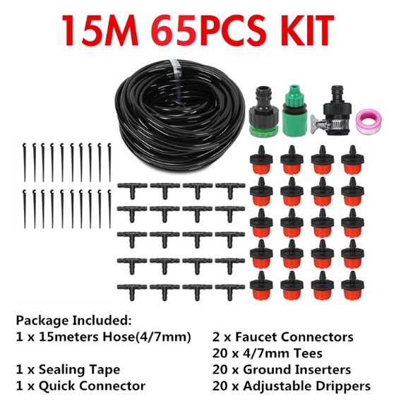 DIY Micro Drip Irrigation System Garden Watering System / Siram Air ...