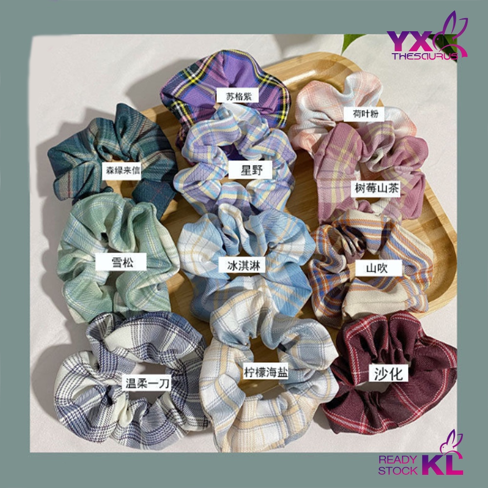 Uniform Fabric Large Intestine Hair Ring Plaid Fat Intestine Head Rope ...