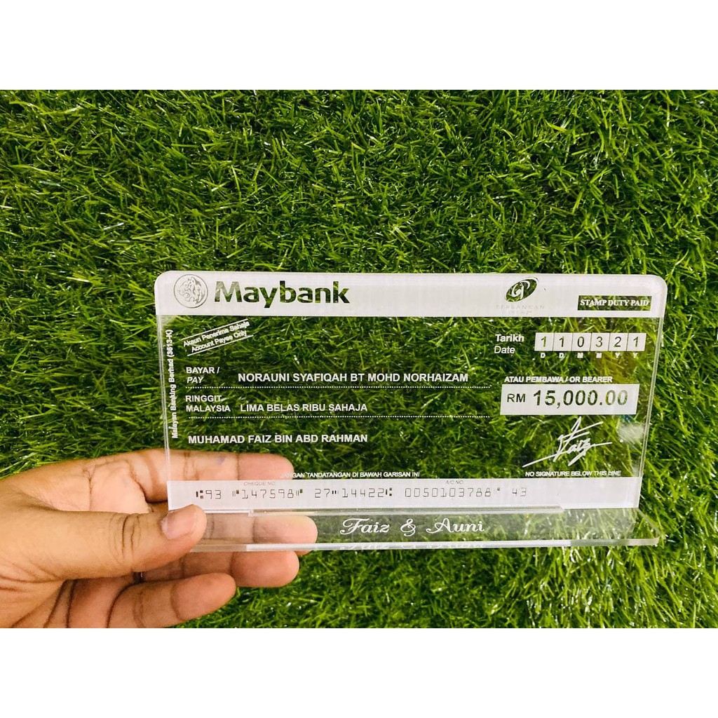 Cek Hantaran+Box Baldu/Cek Hantaran+Stand, Mockup Cheque, Replika Cek ...
