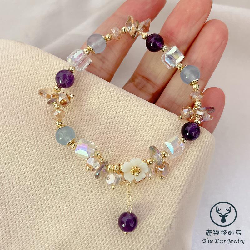 Amethyst Bracelet Natural Crystal Prosperous Career Academic New Style ...