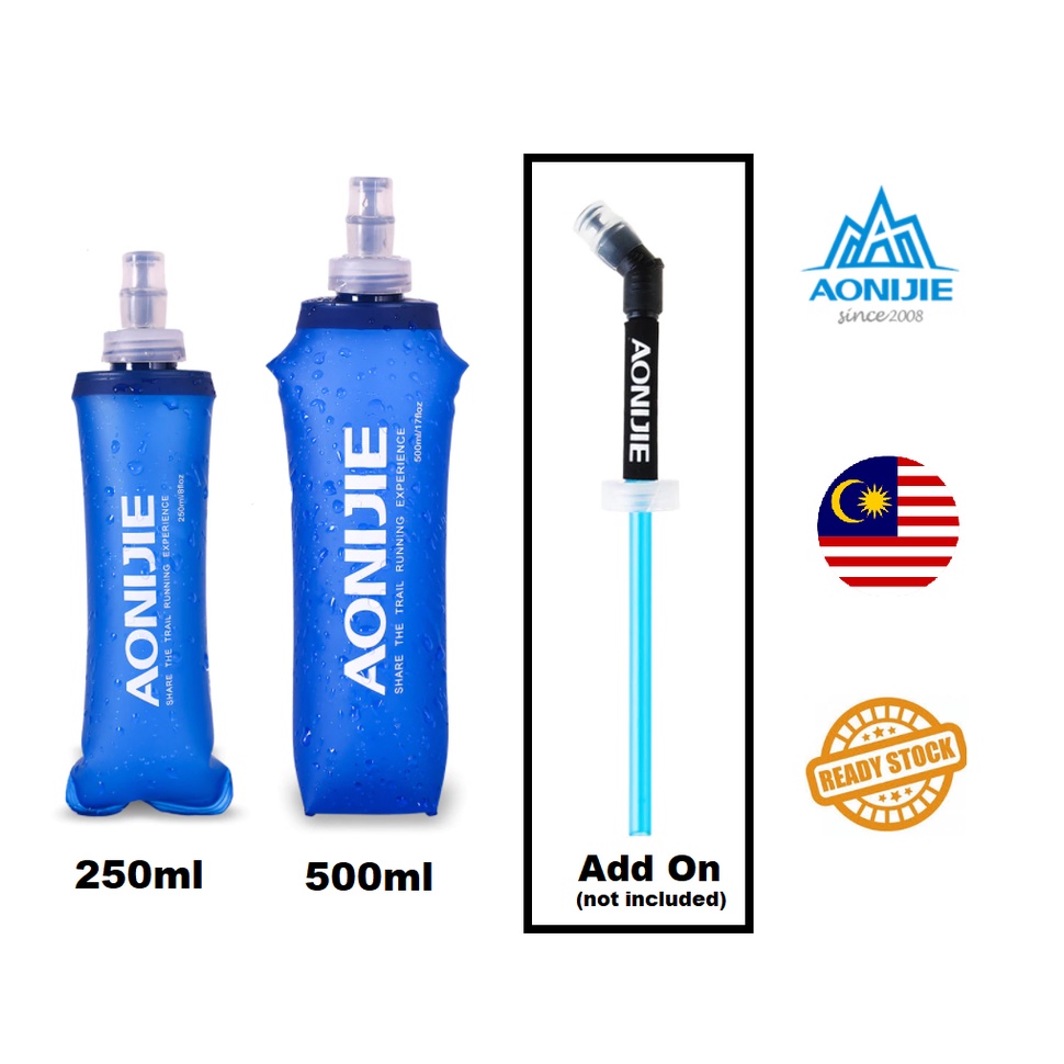 AONIJIE SOFT FLASK FOLDABLE WATER BOTTLE SD09/250ml SD10/500ml OUTDOOR ...