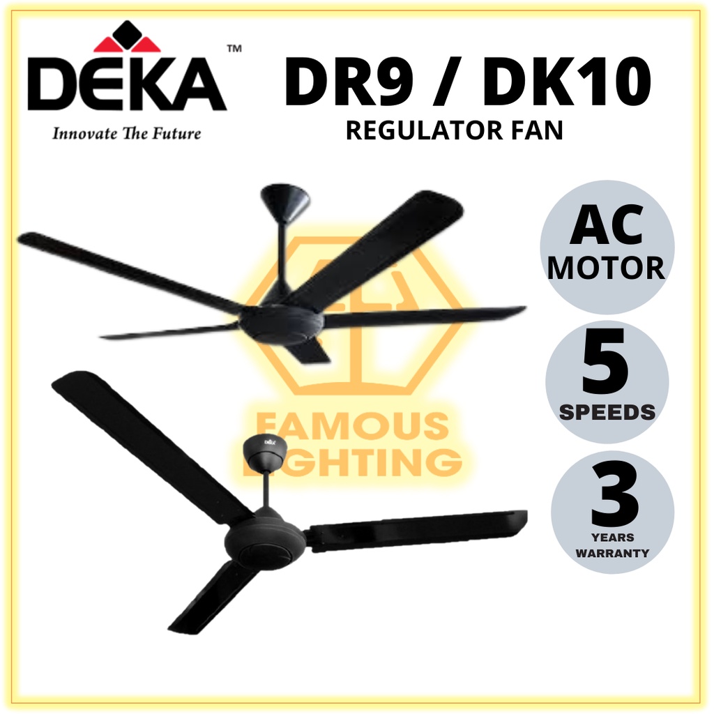 DEKA Fan DR9 DK10 Ceiling Fans 3/5 Blades Motor Regulator Control Kipas ...