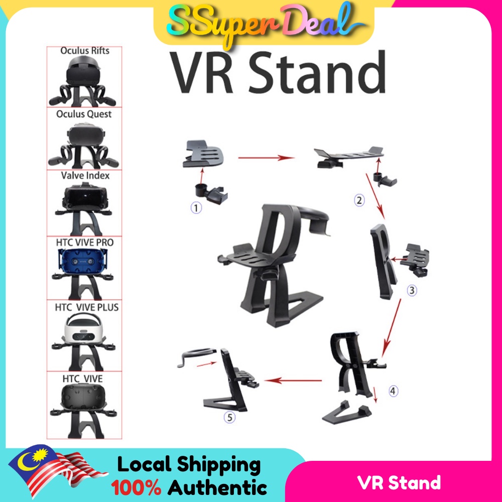 VR Stand Virtual Reality Headset and Controllers Holder for Oculus ...