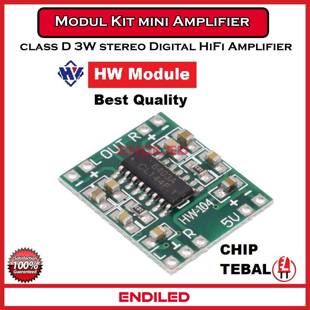 Mini Amplifier kit module class D 3W stereo Digital HiFi Amplifier ...