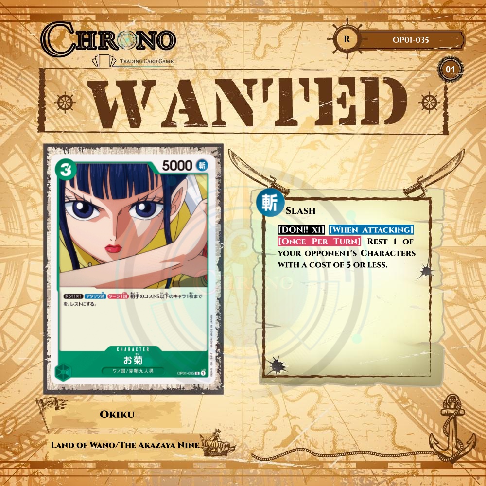 OP01-035 | Okiku | Rare | Character | One Piece TCG Single | Chrono TCG | Romance Dawn | One ...