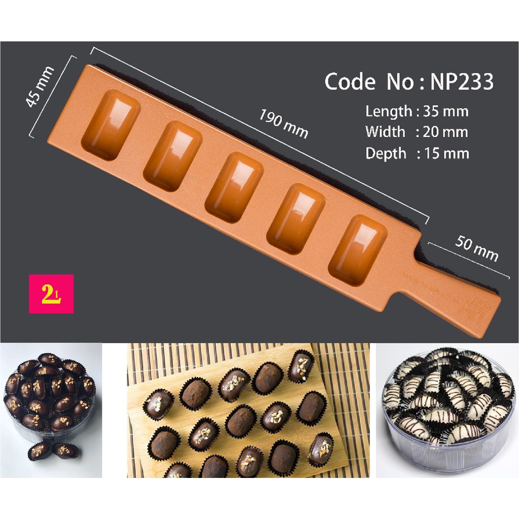 SL No. NP233 Acuan Almond London Chocolate Mould/ Plastic Rectangle ...