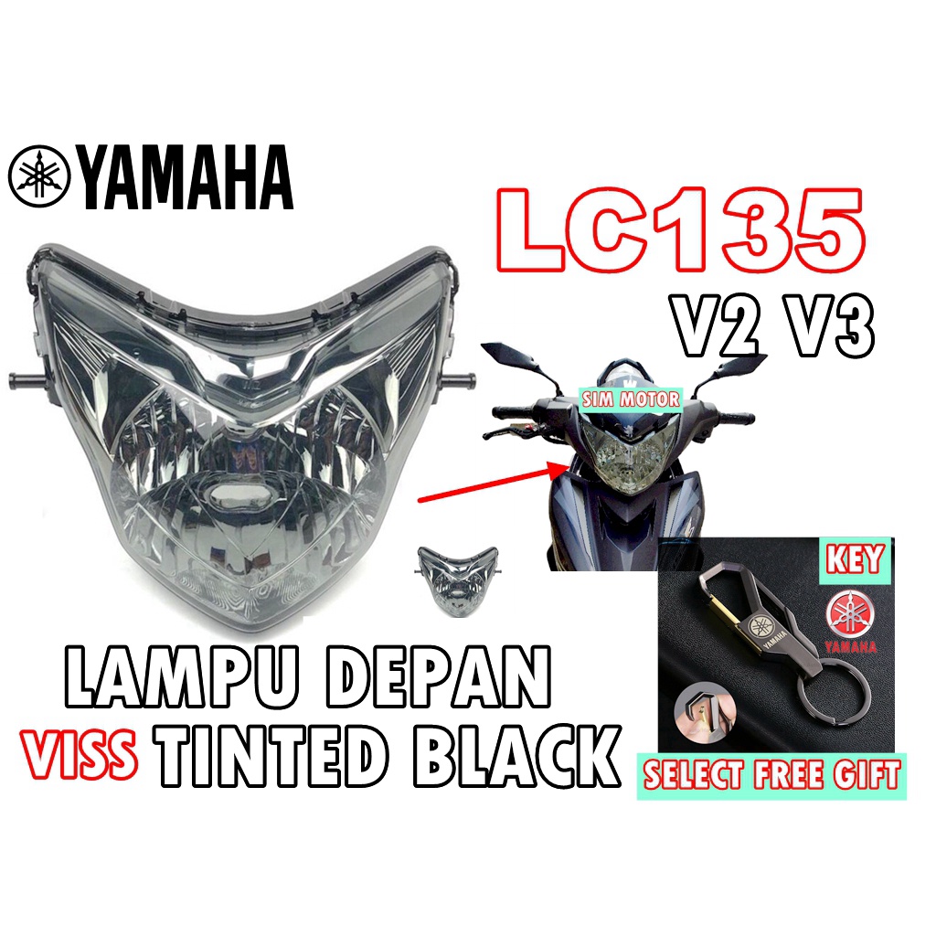 HEAD LAMP LC135 V1 LC135 NEW V2 V3 V4 V5 V6 V7 LC 135 TINTED & CLEAR 135LC LAMPU DEPAN HEADLAMP ...
