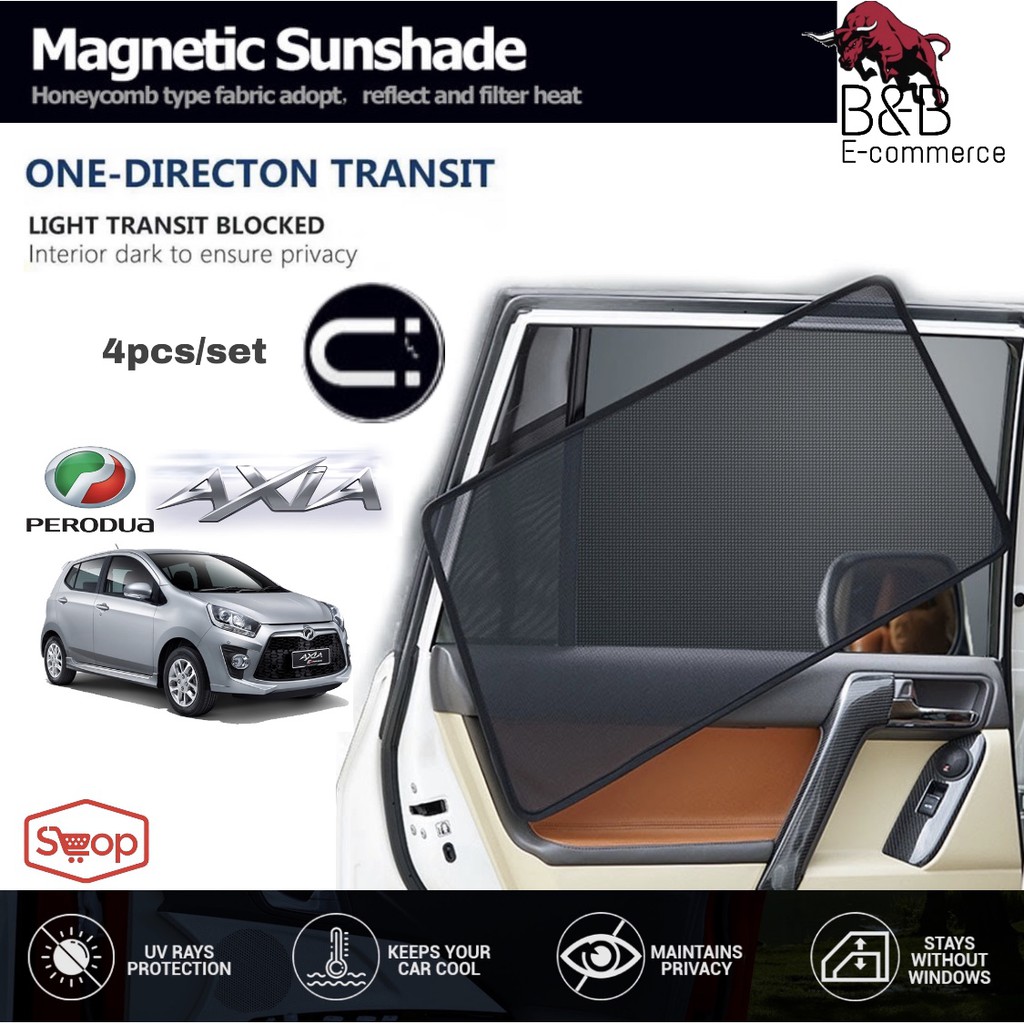 Magnetic Sunshade Perodua Axia 2014-2022 (4pcs) Axia E Axia Rahmah 2023 ...