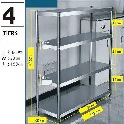 Kitchen Shelf Rack #3 #4 Tiers Stainless Steel ( Rak Dapur Besi ...