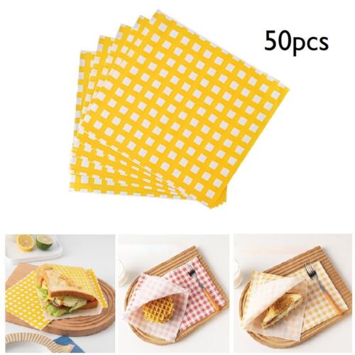 Ready Stock 50pcs Food Grade Baking Wrappers Oil Paper Packaging For ...