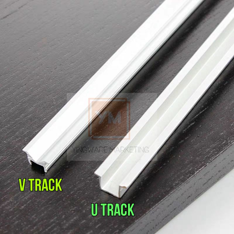 Aluminium U track top and V track bottom sliding door wardrobe closet ...