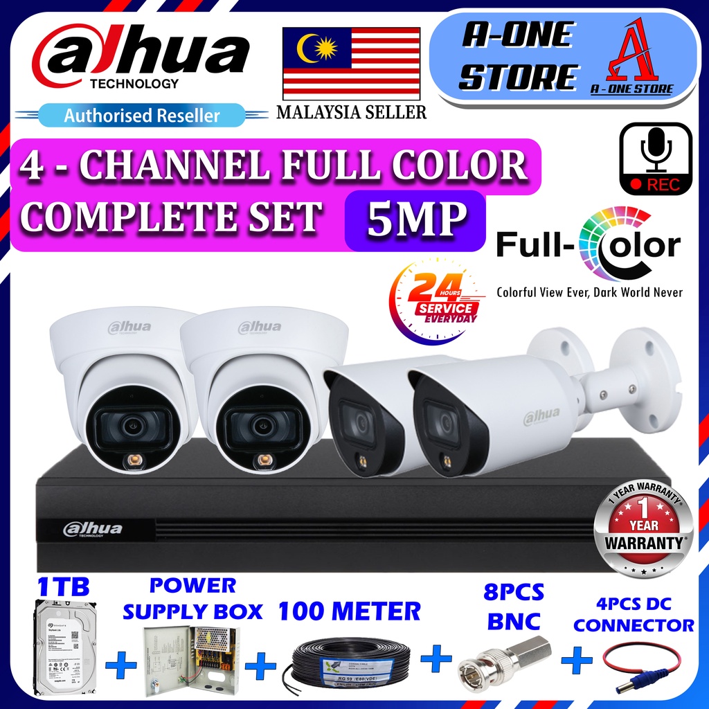 Dahua COLORVU Full Time Colour Audio 5MP Full Set 🌟4 CHANNEL🌟 CCTV 4CH ... Dahua COLORVU Full Time Colour Audio 5MP Full Set 🌟4 CHANNEL🌟 CCTV 4CH ...