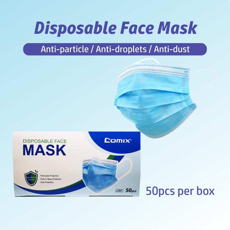 Comix 3-ply Disposable Face Mask (Adult) 50pcs/box | Shopee Malaysia