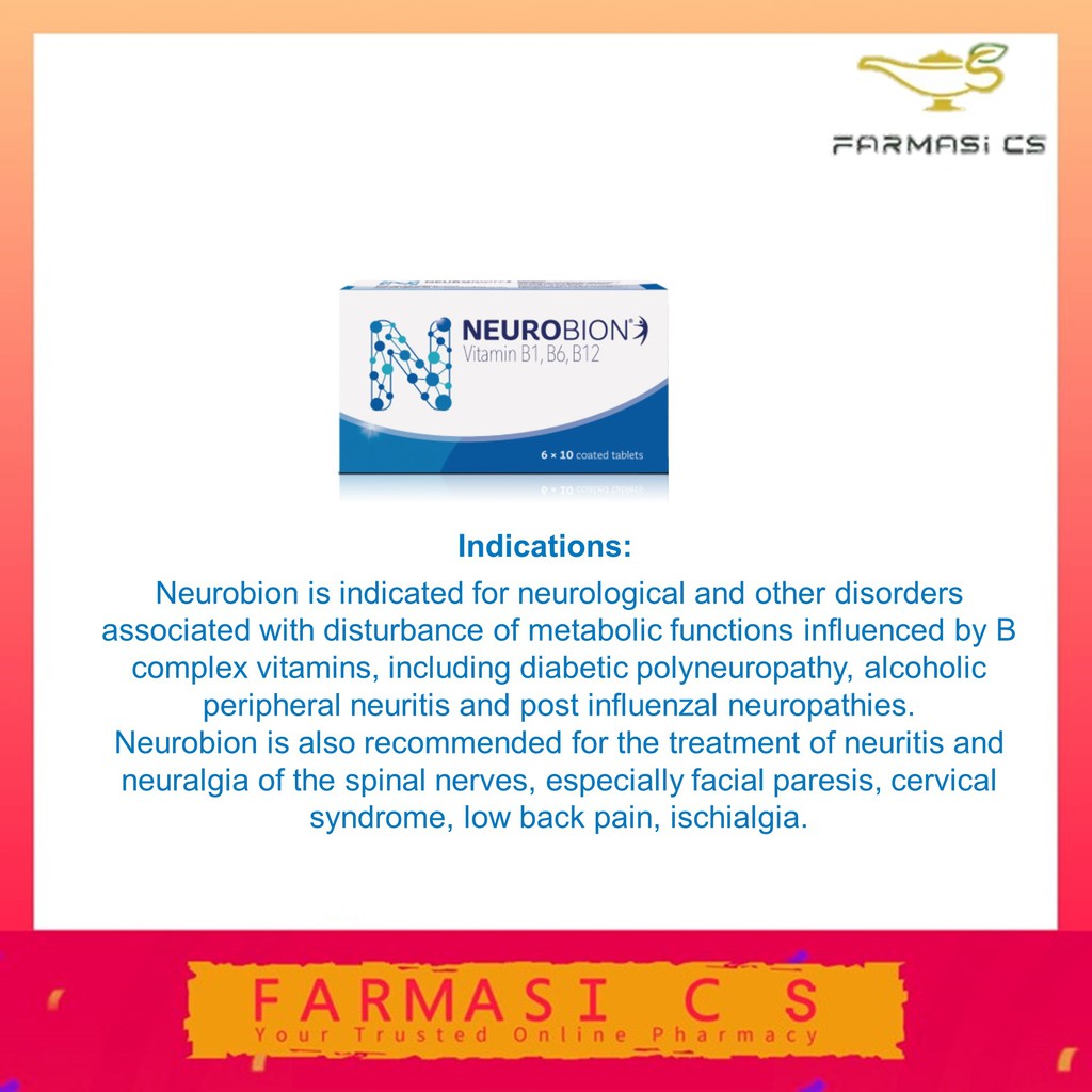 Neurobion Vitamin B1 B6 B12 - Strengthen Nerves 60 Tablets x 2 boxes ...