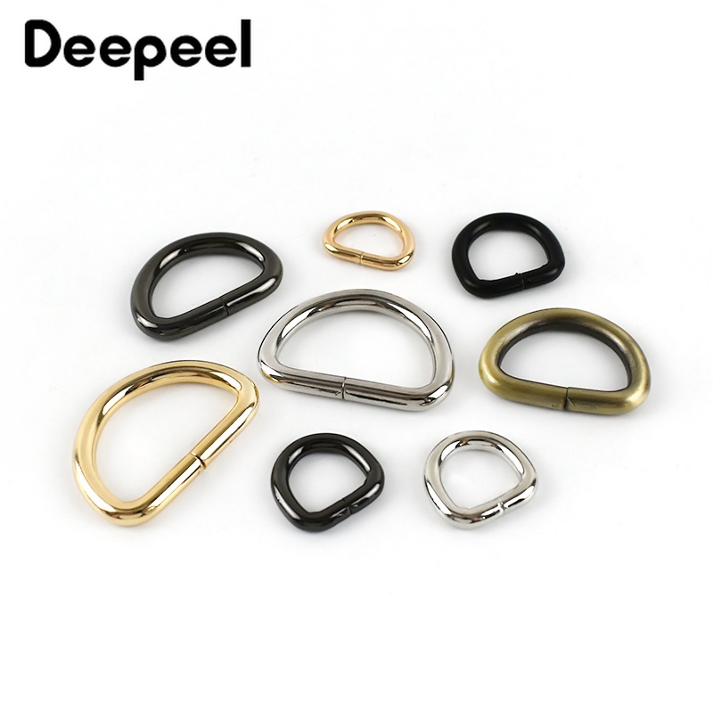 10Pcs Metal D Ring Semi Ring Ribbon Clasp Knapsack Belt Buckle Bag ...